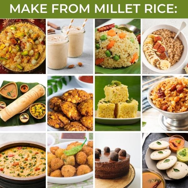 GOLDEN MILLETS Barnyard Millet 500g Unpolished Rice | 100% Gluten Free ...