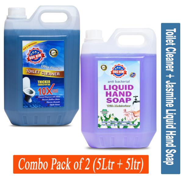 DOC HIM Jasmine Liquid Hand Soap 5 Ltr + Ultra PowerToilet Cleaner 5 ...