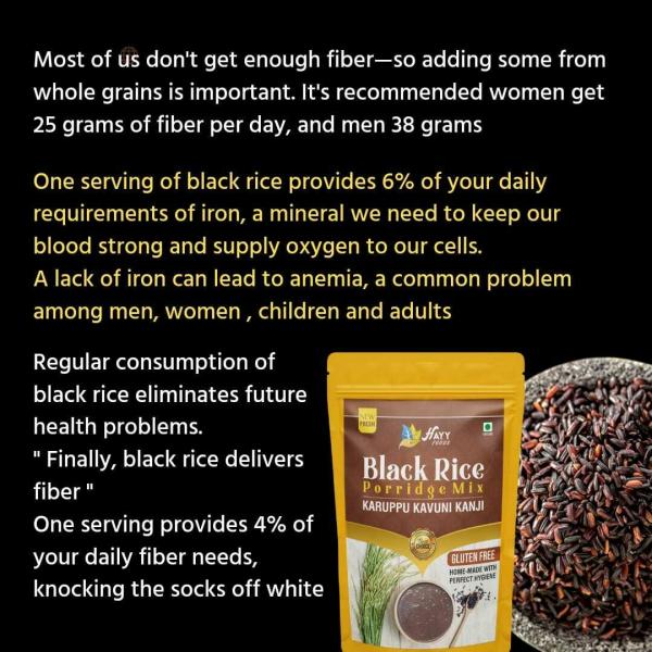 Hayy Foods Black Rice Porridge Mix (Karuppu Kavuni Kanji Powder ...