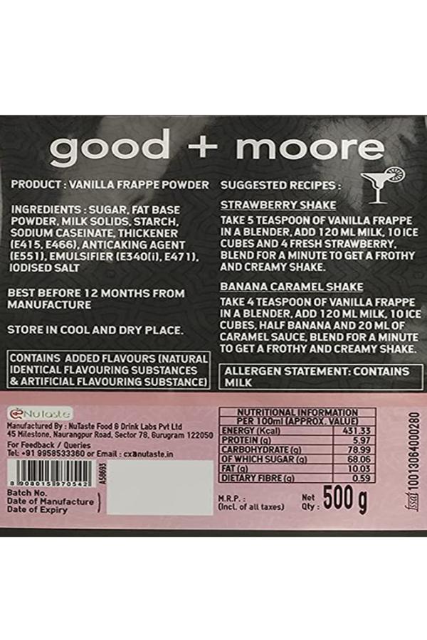 GOOD&MOORE Vanilla Frappe Powder| Instant Powdered Coffee Drink Mix ...