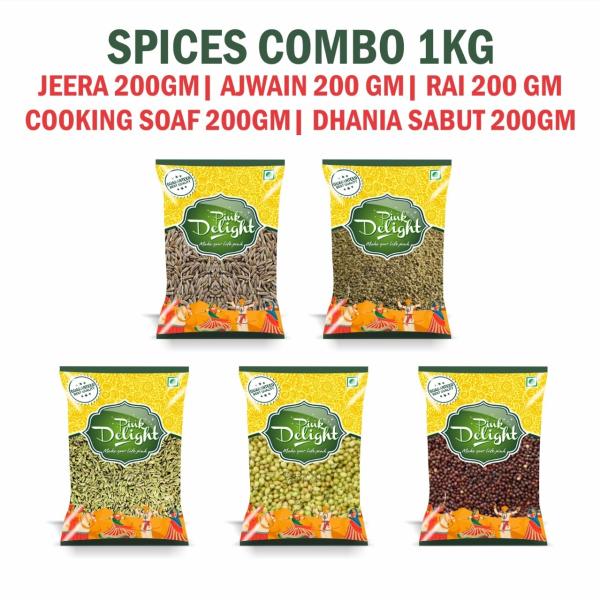 Pink Delight Combo | Jeera | Ajwain | Rai | Saunf | Dhania Sabut | 200 ...