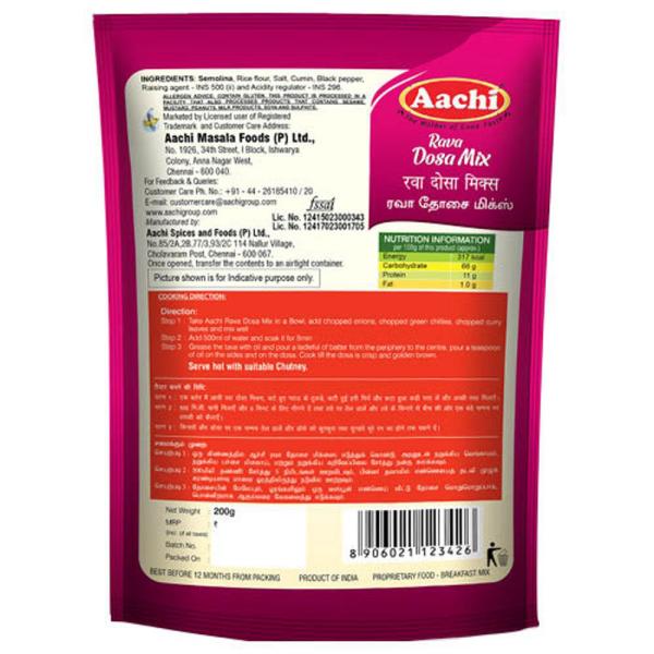 Aachi Rava Dosa Mix 800G (200Gx4) - JioMart