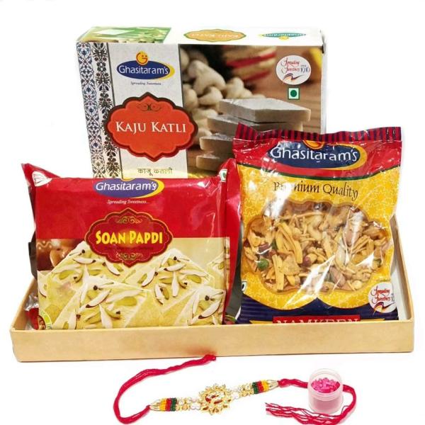 GHASITARAM'S Raksha Bandhan Hamper with Free Rakhi, Tikka and Chawal ...