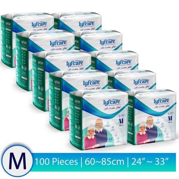 lyfcare Adult Pull -Up Pants Diapers |Medium-100 Pieces |Pack Of 10 ...