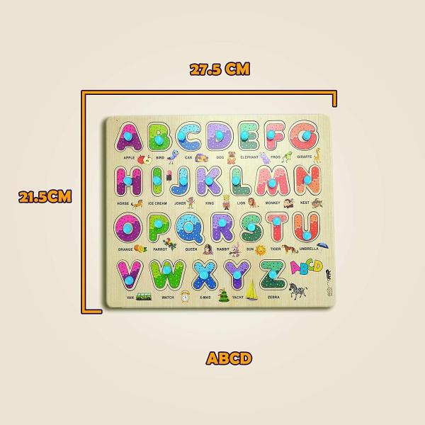 Enorme Big Wooden ABCD, Shapes and Colors Puzzle with Knobs ...