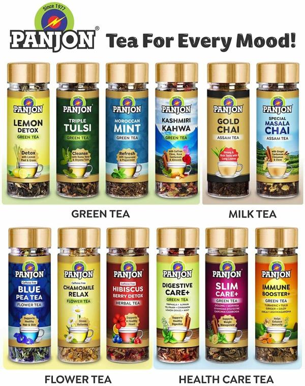 Panjon Triple Tulsi Green Tea with Rama, Shyama & Vana Tulsi Anti ...