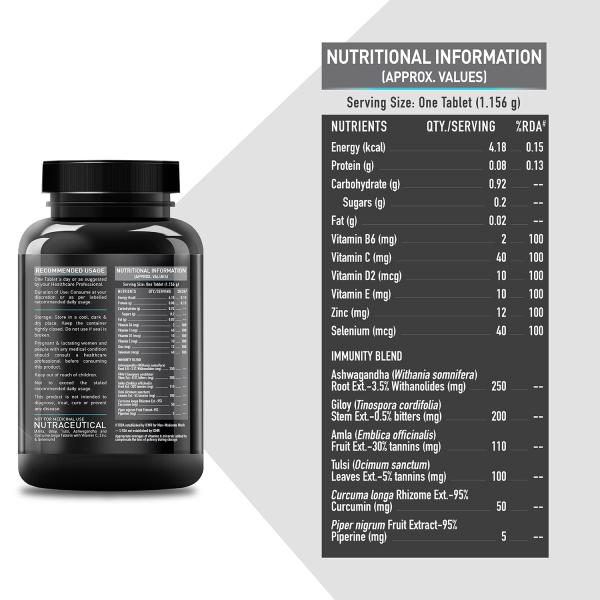 MuscleBlaze MB-Vite Immunity, Multivitamin and Minerals with Herbal ...