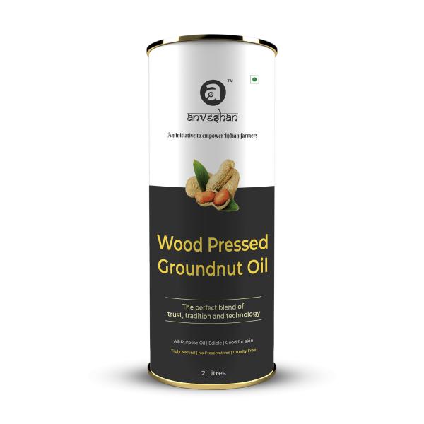 Anveshan Wood Pressed Groundnut Oil - 2 Litre | Tin Can | Kolhu/ Kacchi ...