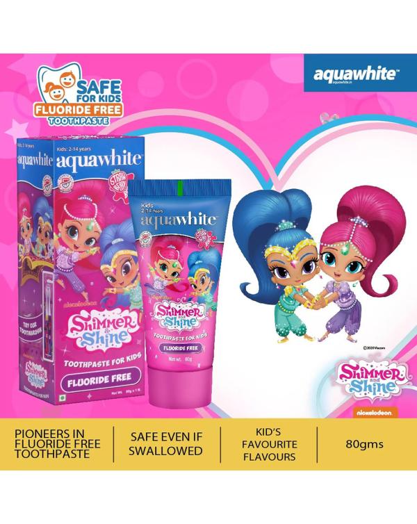 aquawhite Shimmer Shine Kids Strawberry Burst Toothpaste 80g (Pack of 2 ...