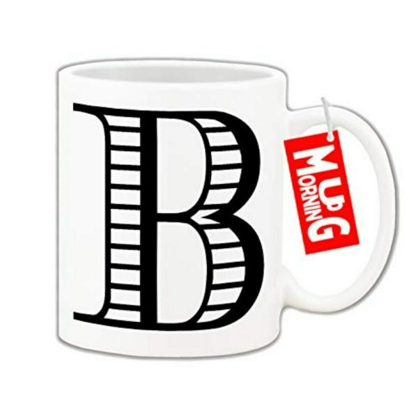 Mug Morning B Letter Mug Coffee Mugs with Letter B B Alphabet Mugs ...