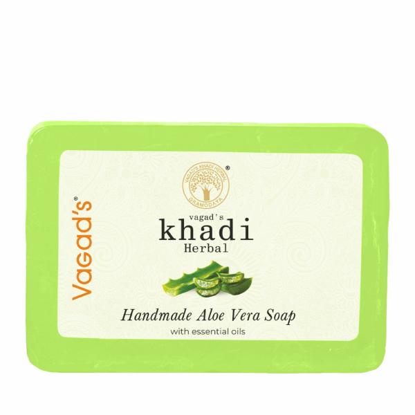 Vagad's Khadi Aloe Vera Soap 125gm | With Aloe Vera Extract | Free from Parabens | Pack of 3 ...