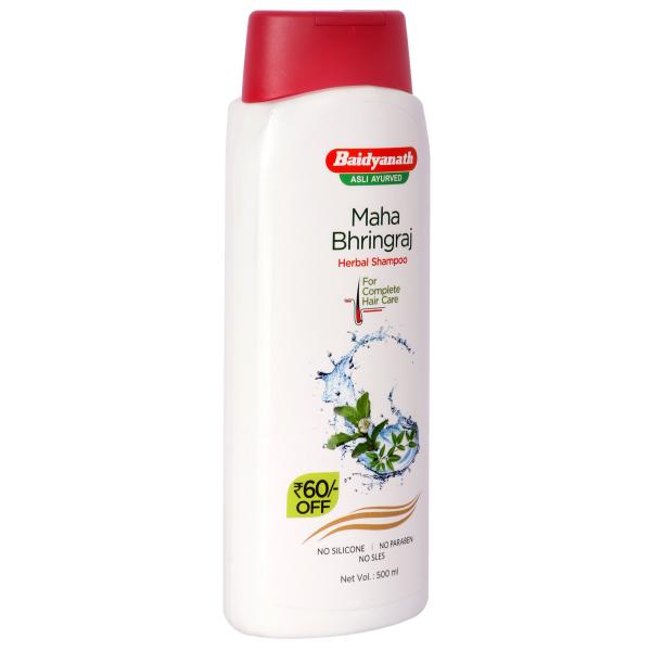 Baidyanath Jhansi Mahabhringraj Herbal Shampoo -500Ml For Complete Hair ...
