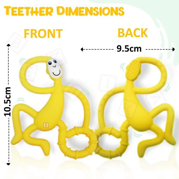 Bembika Yellow Silicone Baby Teether Toys Monkey Shape For Kids - JioMart