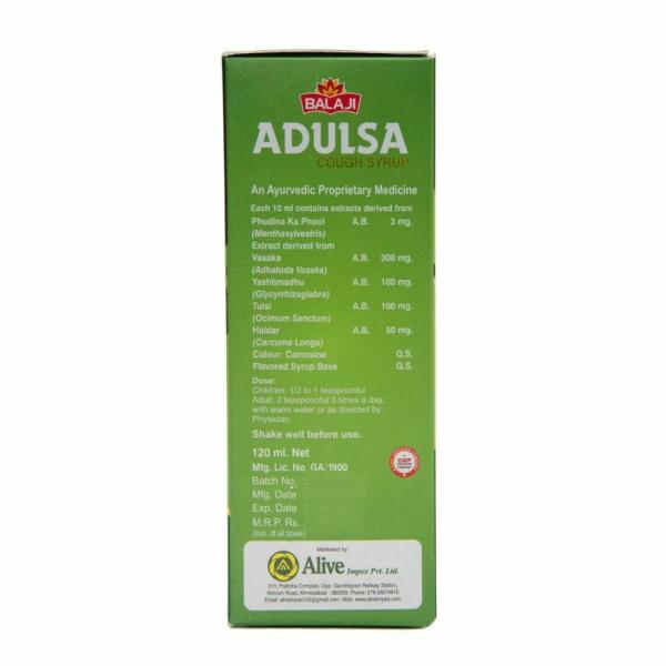 ALIVE IMPEX Balaji Adulsa Cough Syrup 360 ml - Pack Of 3 - JioMart