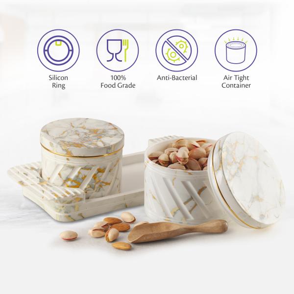 Selvel Air Tight Dry Fruit Container Tray Set with Lid Combo, (430ml ...