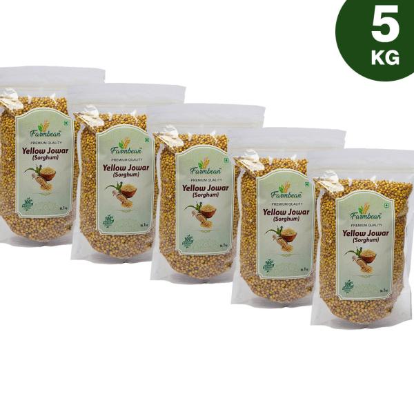 Farmbean Whole Yellow Jowar Grains 5 KG / Sorghum / Jonna For Weight ...