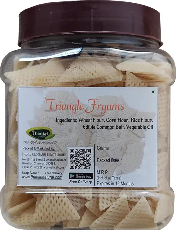 Thanjai Natural Triangle Fryums - 250 g - JioMart