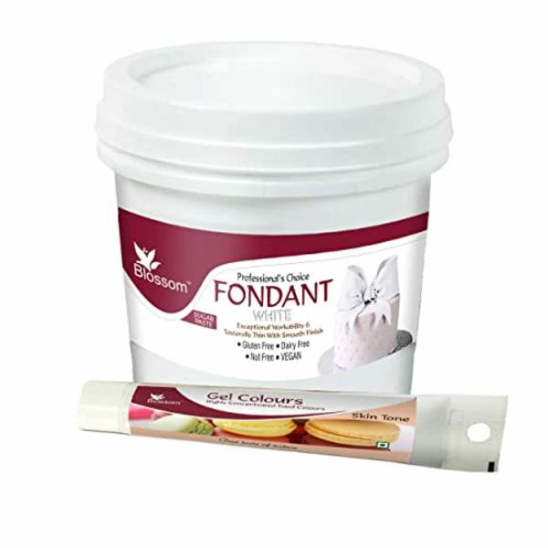 BLOSSOM White Sugar Paste Fondant and Gel Food Color Skin Tone Highly ...