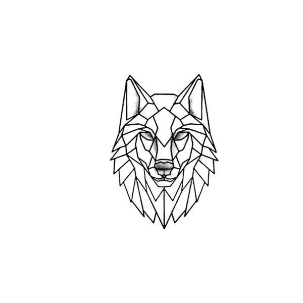 SIMPLY INKED Geometric Wolf Temporary Tattoo, Designer Tattoo for all (Geometric Wolf tattoo ...