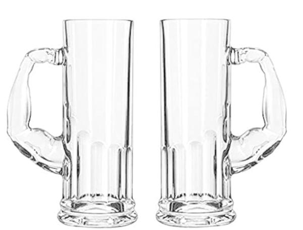 Cracker Transparent Muscle Beer Mug Drinking Glass With Handle Serve ...