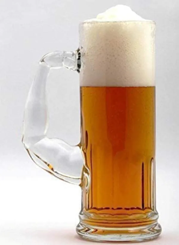 Cracker Transparent Muscle Beer Mug Drinking Glass With Handle Serve ...