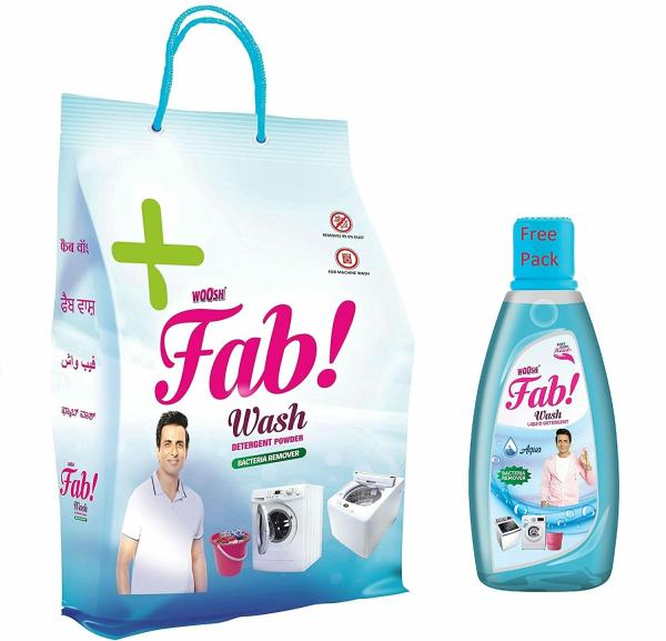 WOOSH Fab Wash Fabric Detergent Powder 5 Kg (Free Fab Wash Liquid ...