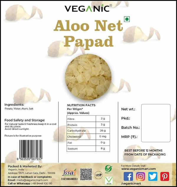 Veganic Potato Net Papad | Aloo Jaali | Homemade Papad - Alu Chips Jali ...