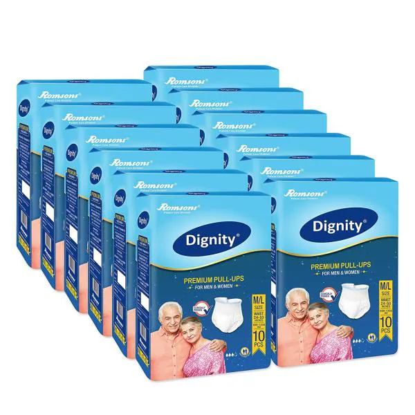 Dignity Premium Pull Up Adult Diapers, Medium-Large, Waist Size 24 ...