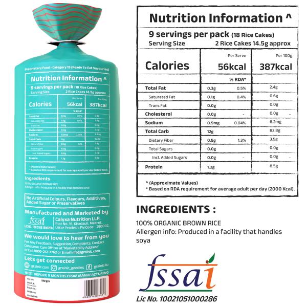 Grainic Organic Rice Cakes Pack of 2 - JioMart