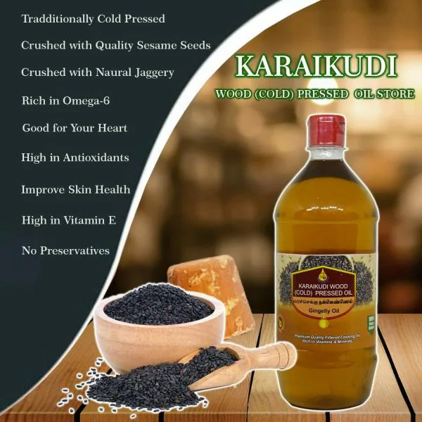 Karaikudi Cold Pressed Gingelly Oil crushed with Jaggery /Pure Nallenai ...