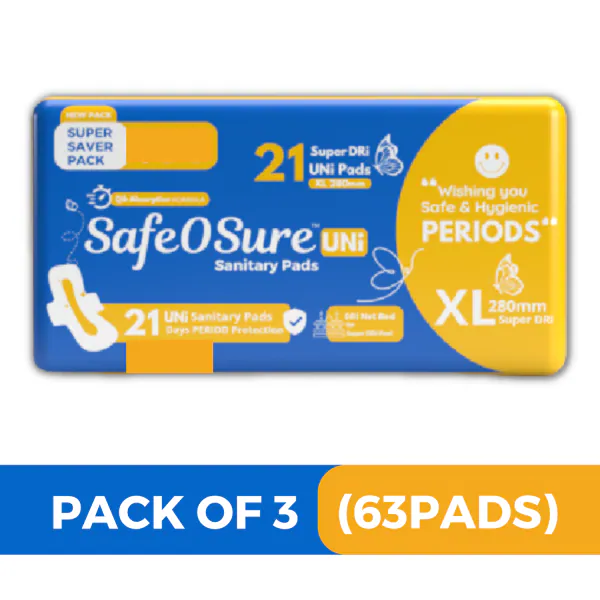 Safeosure Xl 280Mm Super Saver Super Dri Pads Safe & Hygienic Periods ...