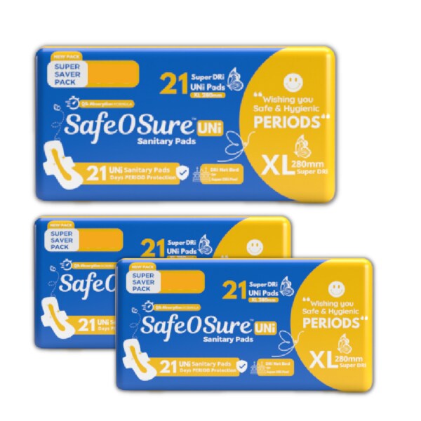 Safeosure Xl 280Mm Super Saver Super Dri Pads Safe & Hygienic Periods ...