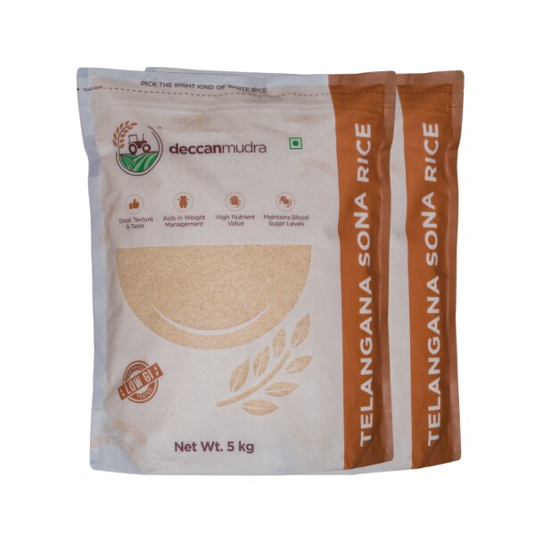 Deccan mudra low GI (glycemic index rice) combo pack-5KG -PACK OF 2 ...