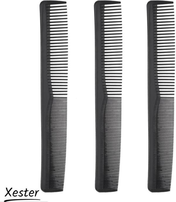 Xester Black Plastic Tooth Hairdressing Hair Comb (Pack Of 3) - JioMart