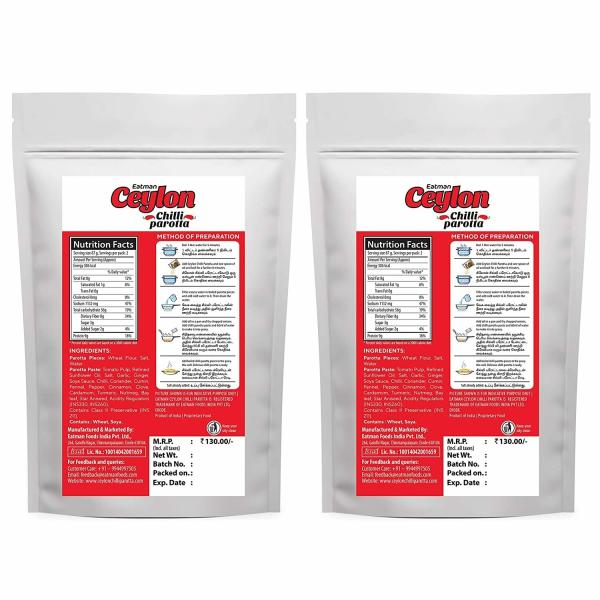 Eatman Ceylon Chilli Parotta Readymade Pack 175 gms X 2 Packs - JioMart