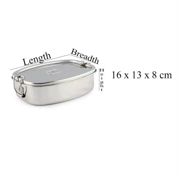 JVL Silver Stainless Steel Medium Size Deluxe Single Layer Tiffin Box ...