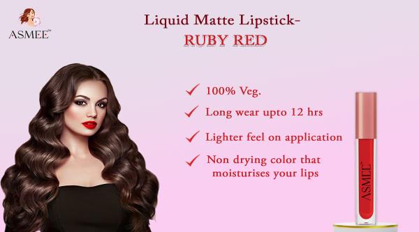 Asmee - Liquid Matte lipstick Ruby Red - JioMart