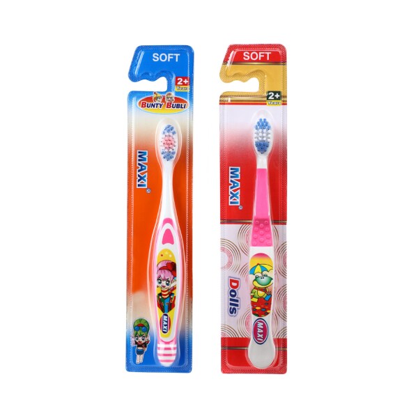 MAXI Oral Care Combo of 8-(4 Kids) Dolls Junior Toothbrush & (4 Kids ...