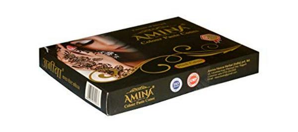 Amina No Chemicals Dyes Black Instant Tattto Outline Mehendi Cone (Pack ...