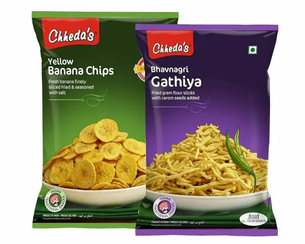 Chheda's - Yellow Banana Chips (300 Gm) and Bhavnagri Gathiya (350 Gm ...