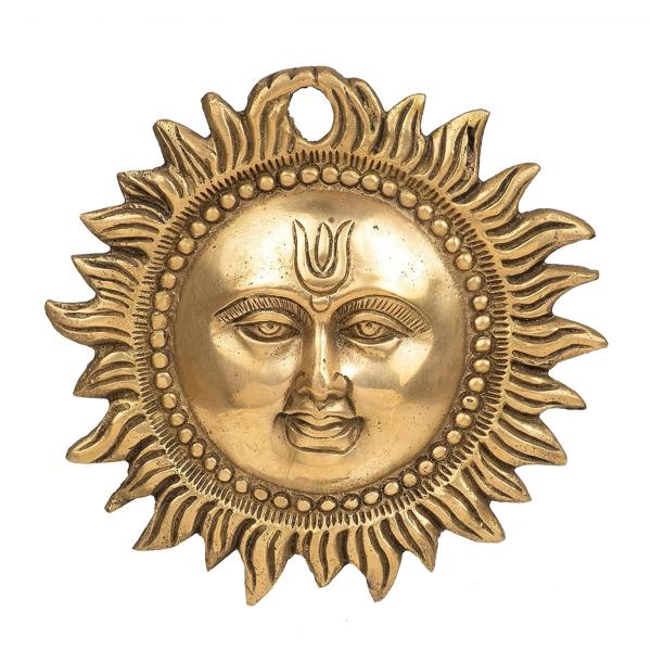 Kesar Zems Golden Brass Sun Face Statue - JioMart