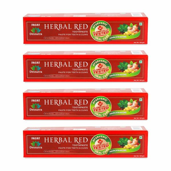 Jagat Devsutra Dr. Trusted Ayurvedic HERBAL Red Toothpaste Pack of 4 ...