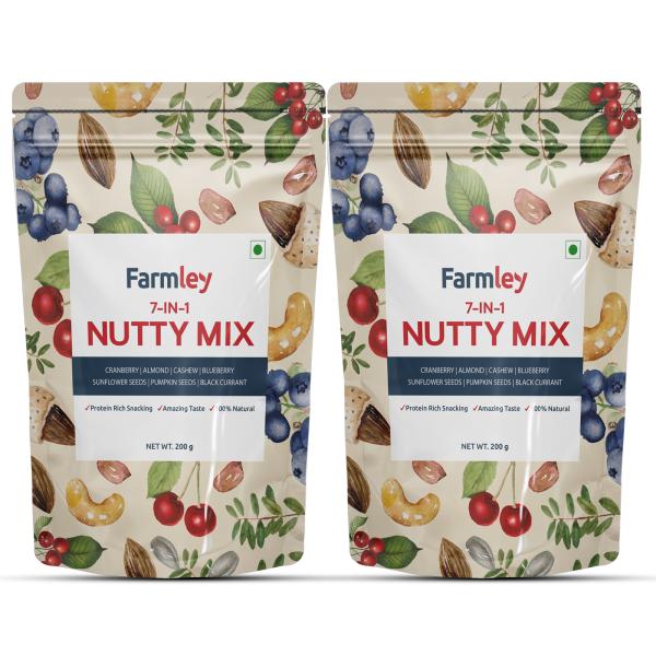 Farmley 7 in 1 Nutty Trail Mix - Protein Rich, Mix Dry Fruit Snack Jar ...