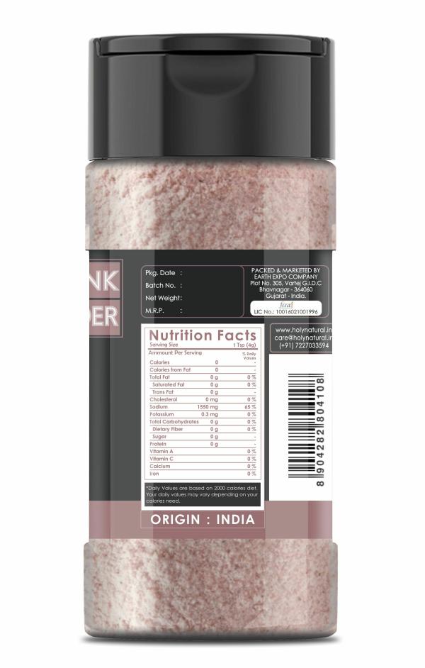 Holy Natural Himalayan Pink Rock Salt Powder (200gm), For healthy ...