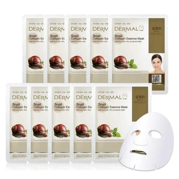 Dermal Collagen Essence Full Face Facial Mask Sheet (Pack of 10) - JioMart