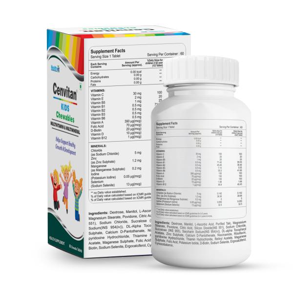 Healthvit Cenvitan Kids Multivitamin and Multimineral Chewable Tablets ...