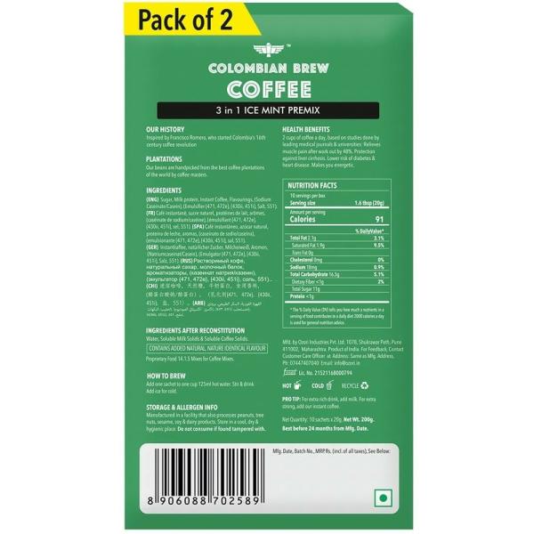 Colombian Brew Mint Café Latte, Instant Coffee Powder Premix (3 in 1 ...