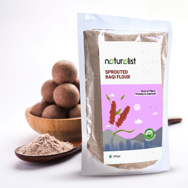 Naturalist Sprouted Ragi Flour | Chemical Free | Fibre, Protein and ...