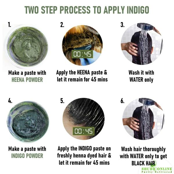 Shudh Online Indigo Powder Organic (1000g) for Hair Black Colour ...