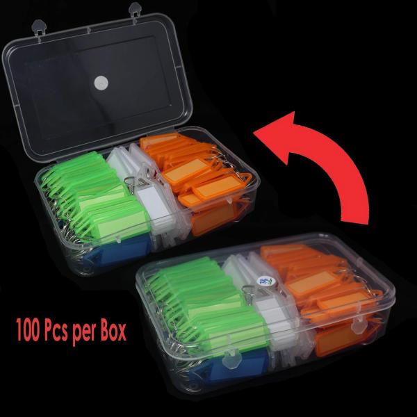 Lakeer Key Chain ID Label Tags Keyring Holder with Writable Label ...